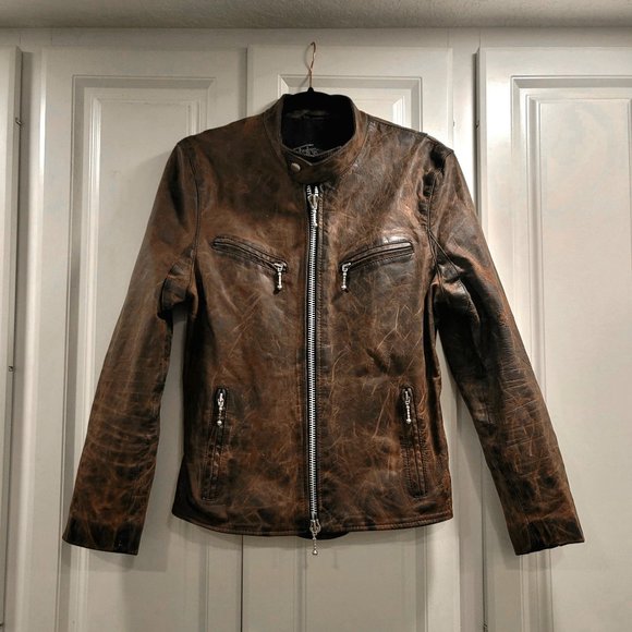Jackets & Coats | Espresso Brown Multi Tone Mens Thick Oiled Pull Up ...